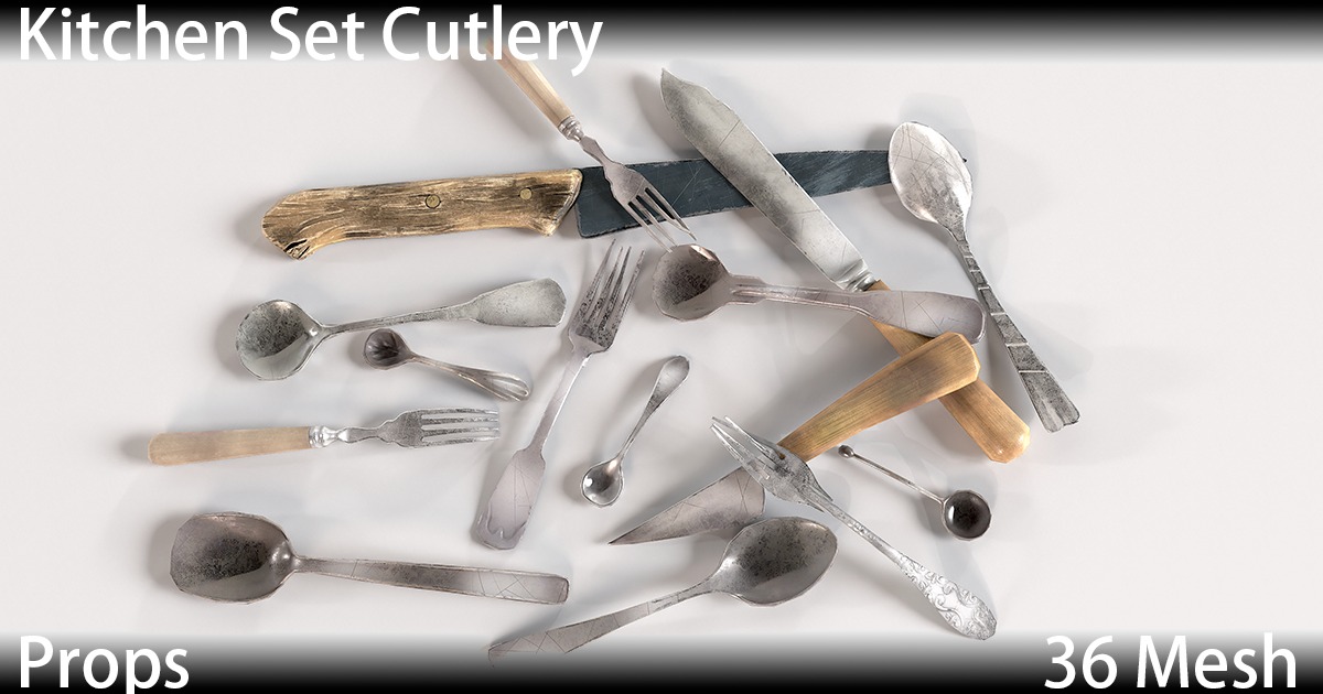 Kitchen set cutlery | 3D Tools | Unity Asset Store