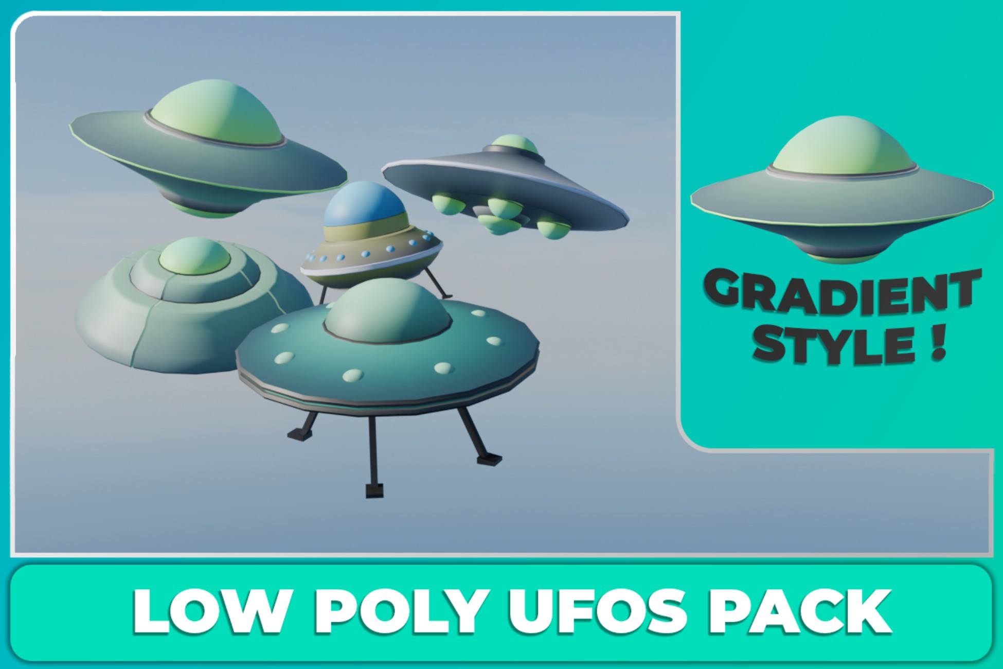Simple Low Poly UFOs | 3D Space | Unity Asset Store