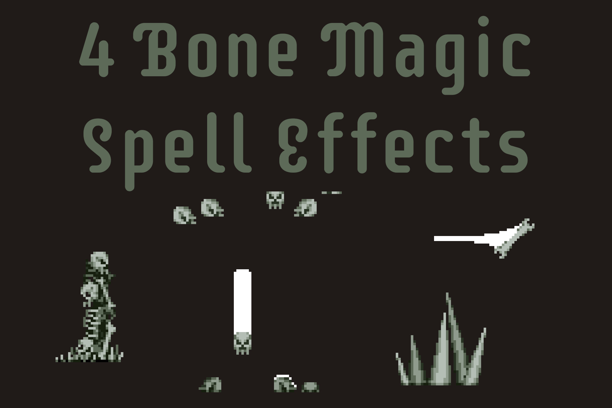 Bone Magic Spell Effects 1 - Pixel Art | 2D Textures & Materials ...