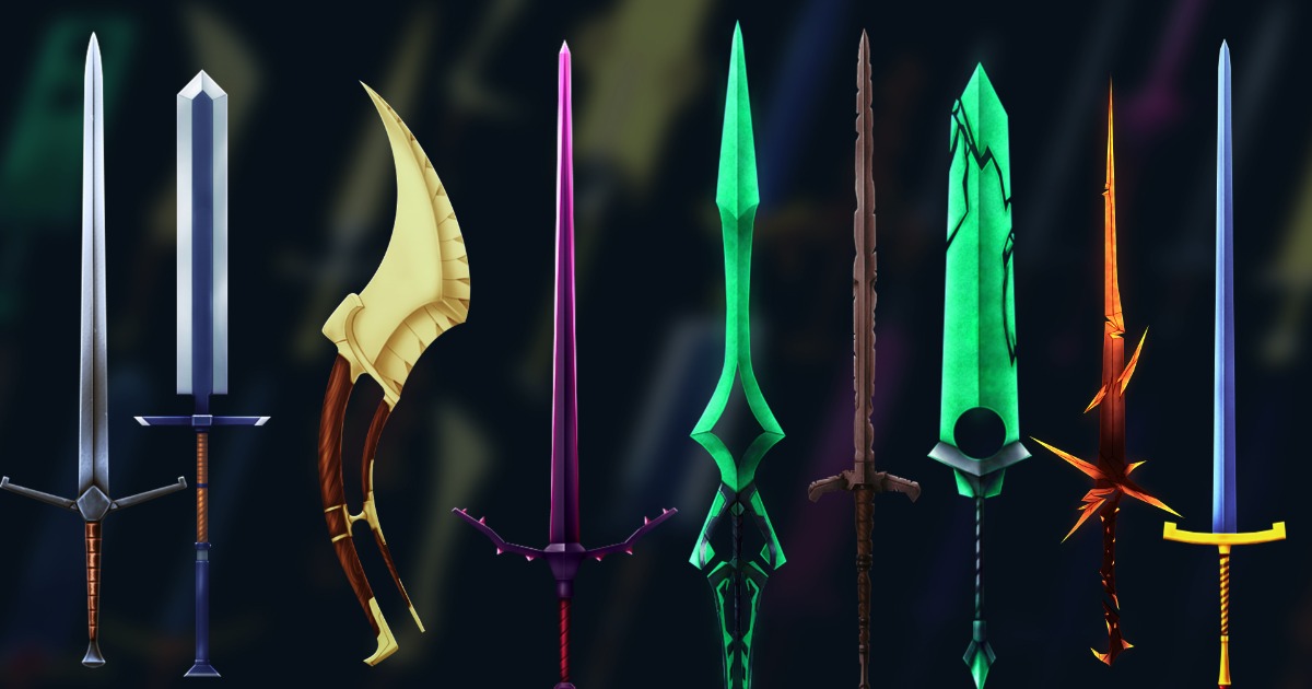 100 fantasy swords | 2D 图标 | Unity Asset Store