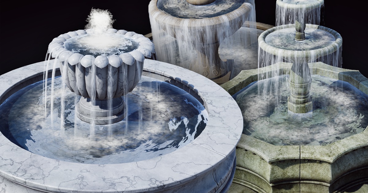 Realistic Fountains | 3D Props | Unity Asset Store