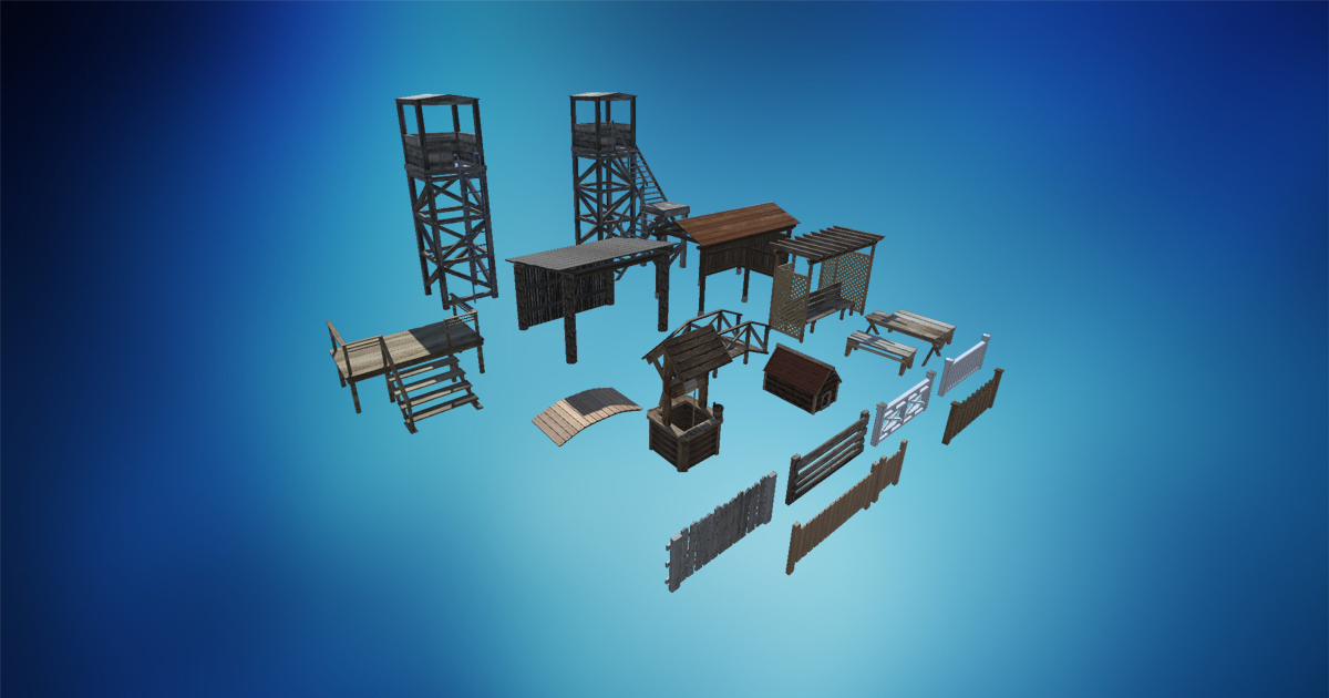 Wooden Structures Collection | 3D Exterior | Unity Asset Store