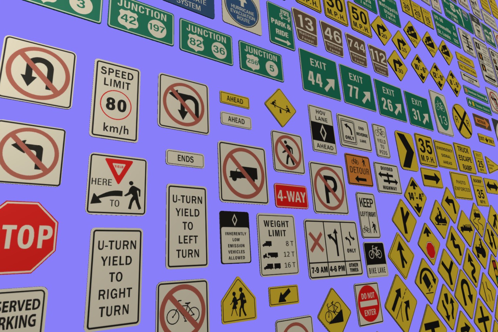 U.S. Street Traffic Signs | 3D Props | Unity Asset Store