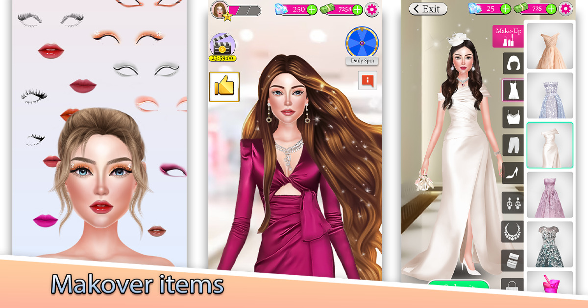 Fashion Makeover and Dressup - Glam Doll 2D Assets | 2D Characters ...
