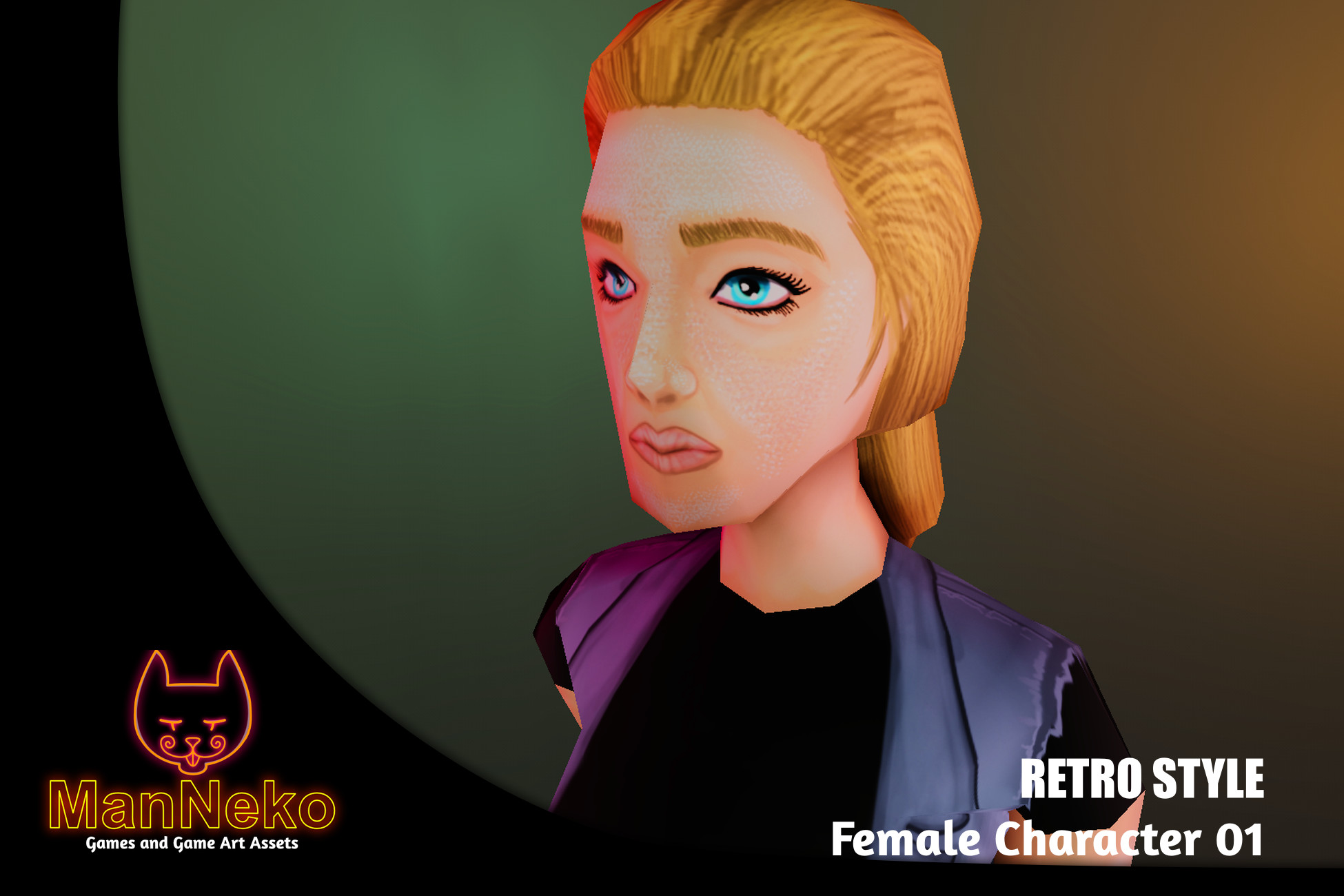 Retro Style – Female Character 01 | 3D Humanoids | Unity Asset Store