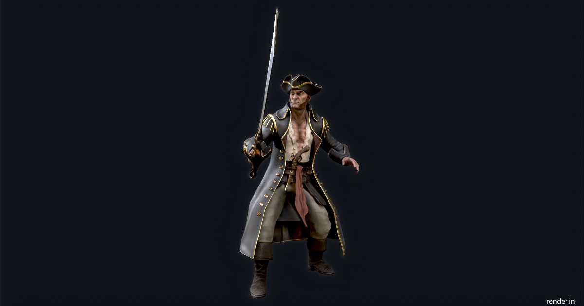 Pirate Captain 1 Characters Unity Asset Store