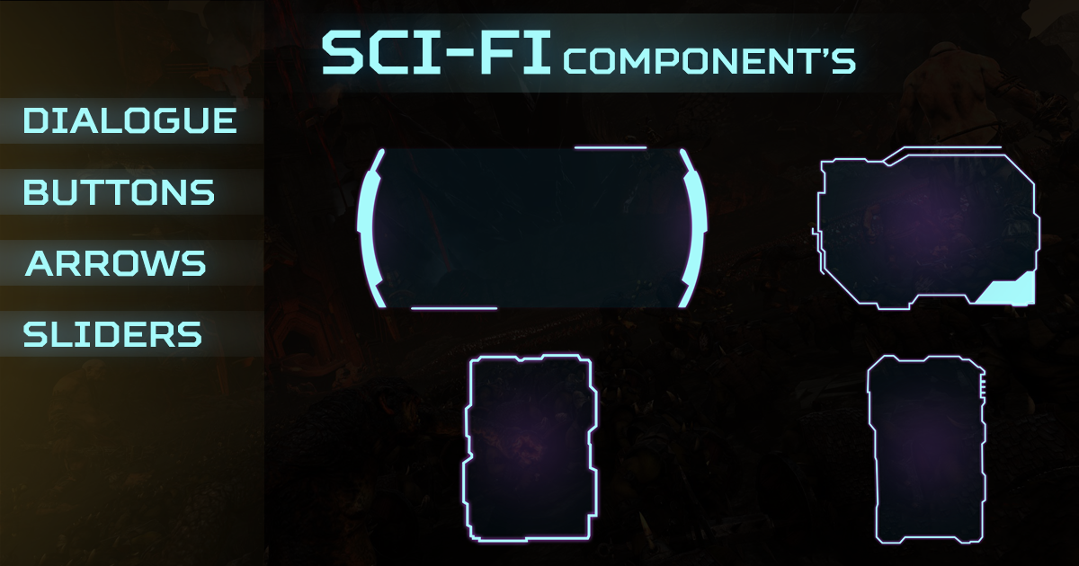 Sci-Fi UI Components - SciFi GUI Pack | 2D Textures & Materials | Unity Asset Store