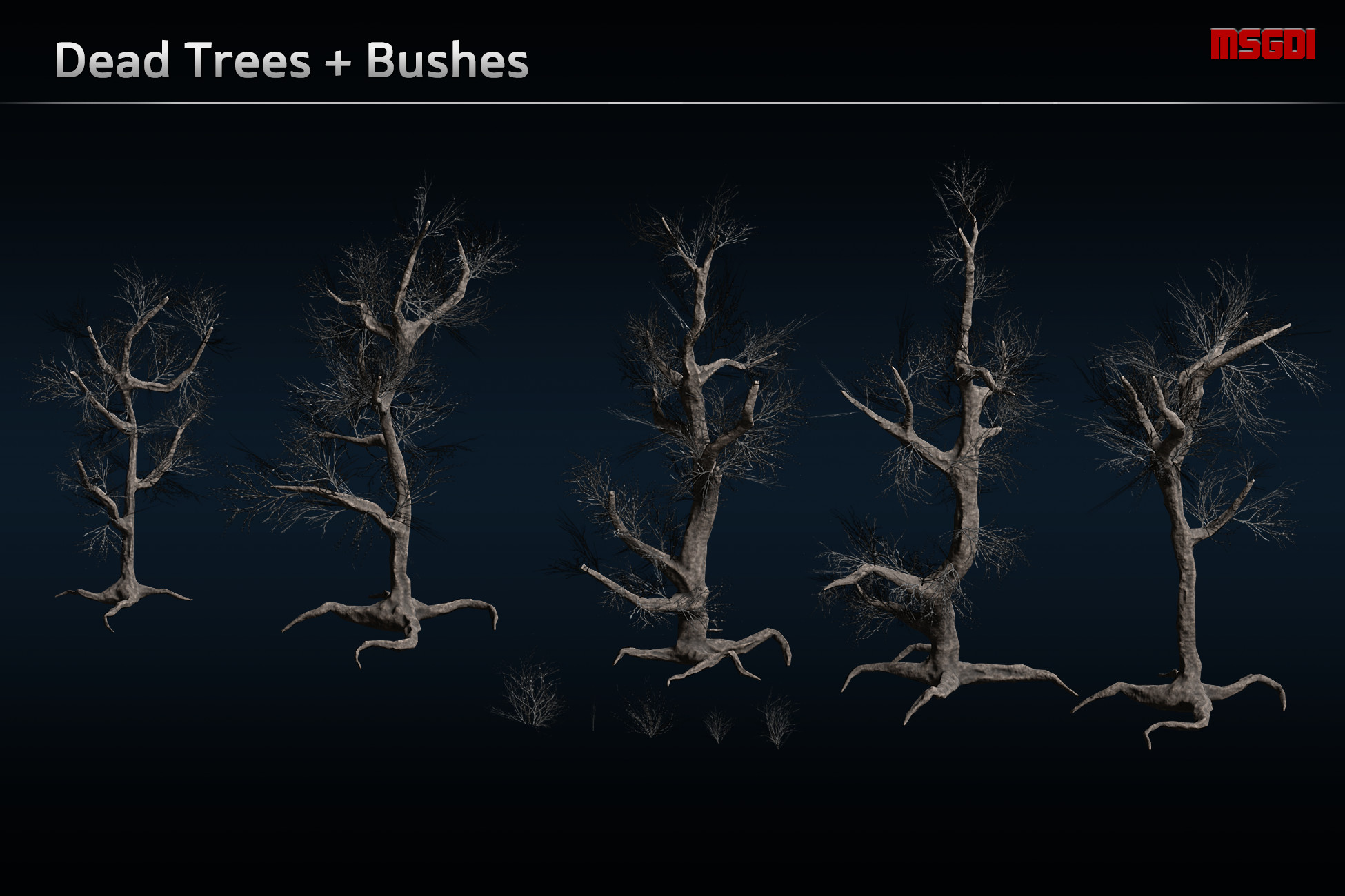 Dead Trees + Bushes | 3D Environments | Unity Asset Store
