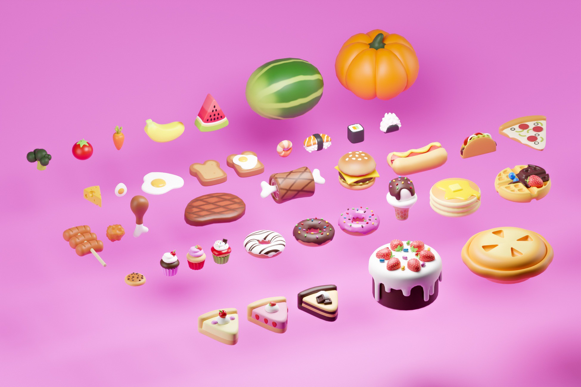 Soft Foods 3D Food Unity Asset Store soft-foods-3d-food-unity-asset-store