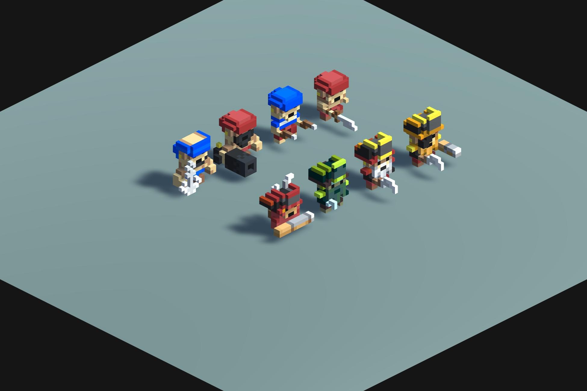 3D-Voxel Animated models - Pirate | 3D Creatures | Unity Asset Store