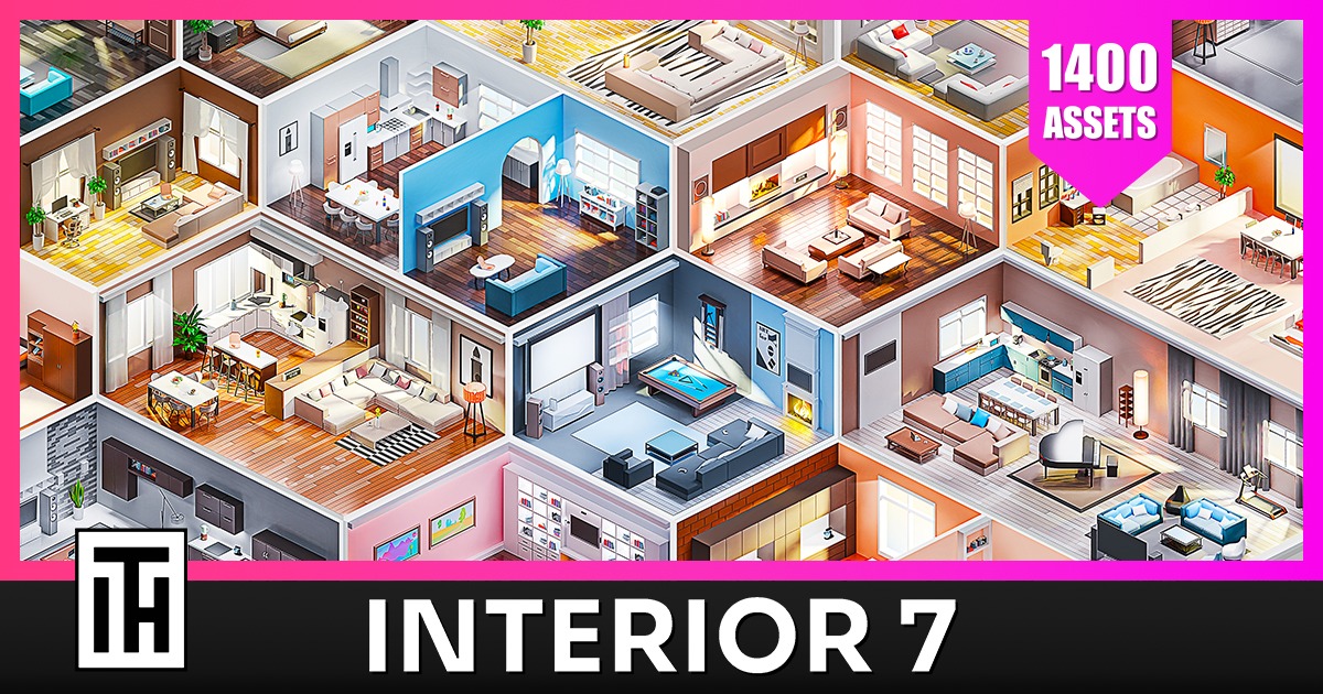 Interior 7 - Low Poly Asset Pack by ithappy | 3D インテリア | Unity Asset Store