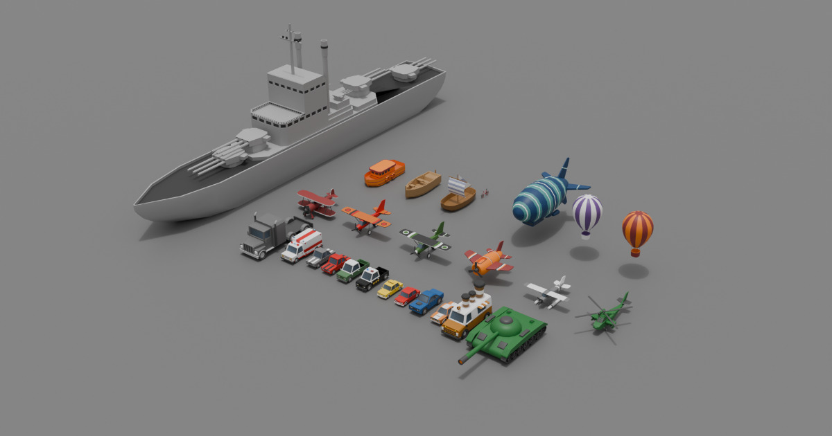 Free Low Poly Vehicle | 3D 乗り物 | Unity Asset Store