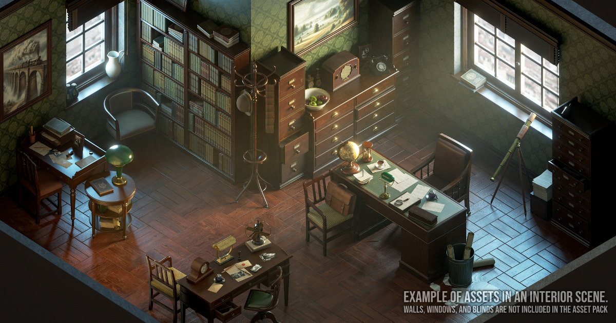 1930s Office Pack | 3D Furniture | Unity Asset Store