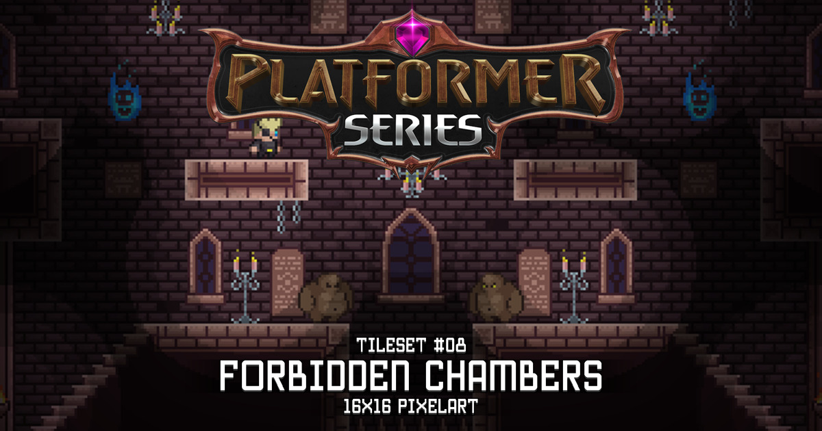 2D Platformer Tileset Forbidden Chambers 16x16 Pixelart | 2D 環境 | Unity ...