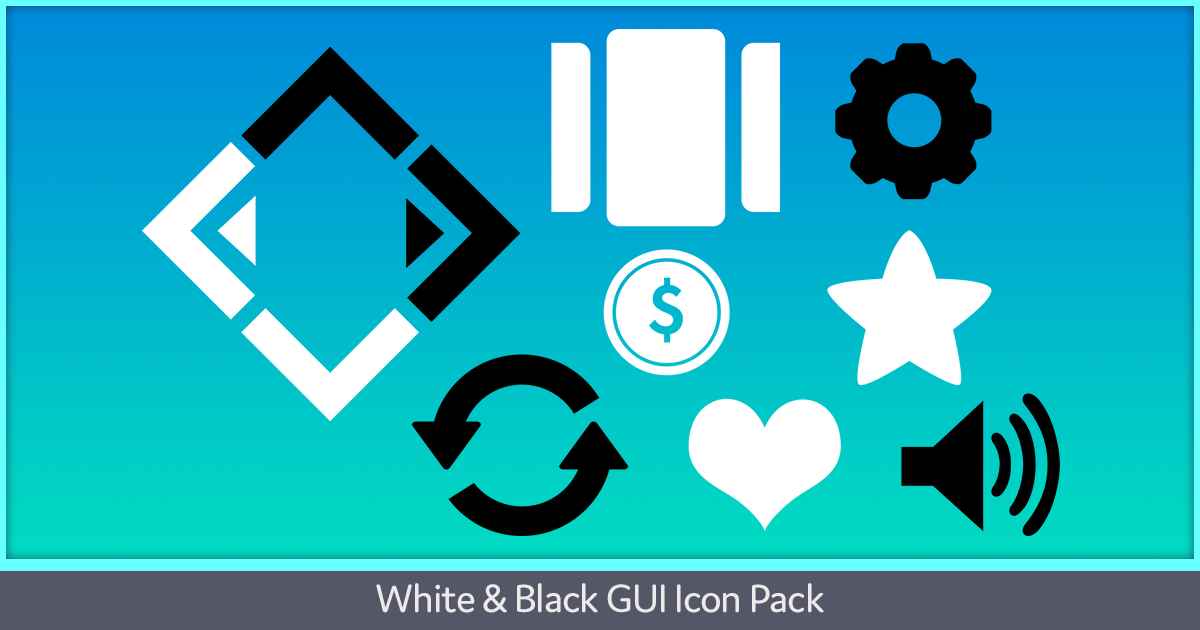 White & Black GUI by Gamertose | 2D Icons | Unity Asset Store