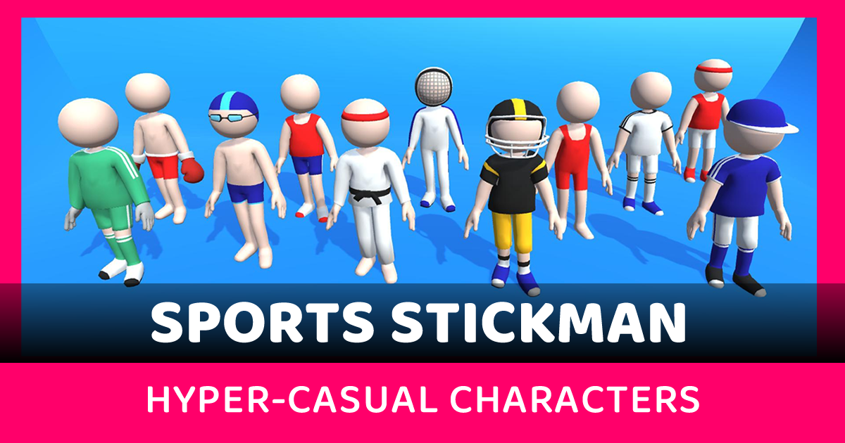 Hyper-Casual Sports Pack Stickman Characters | 3D Characters | Unity ...