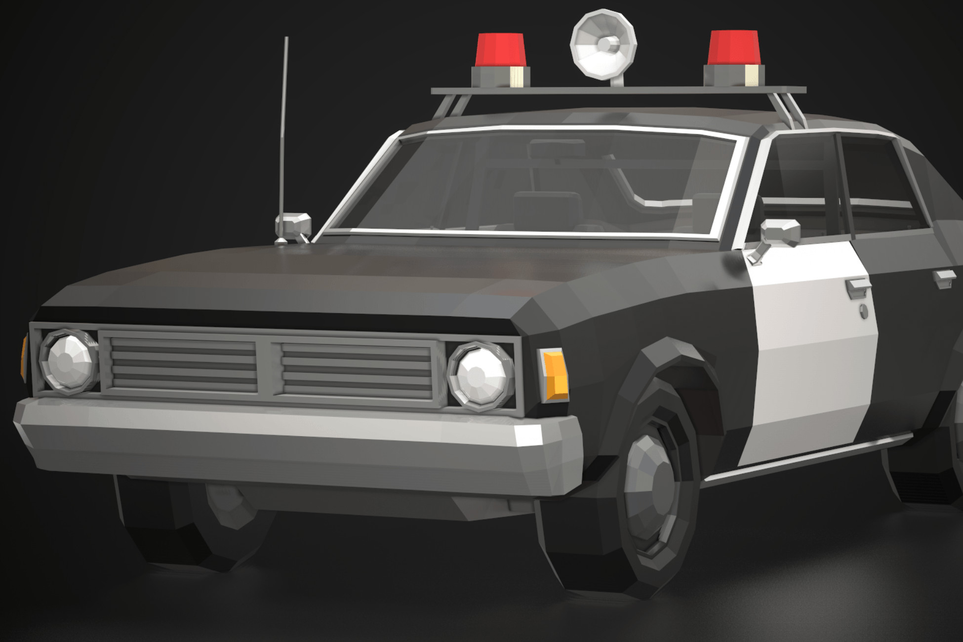 Low-Poly Retro Police Car 02 | 3D Land | Unity Asset Store