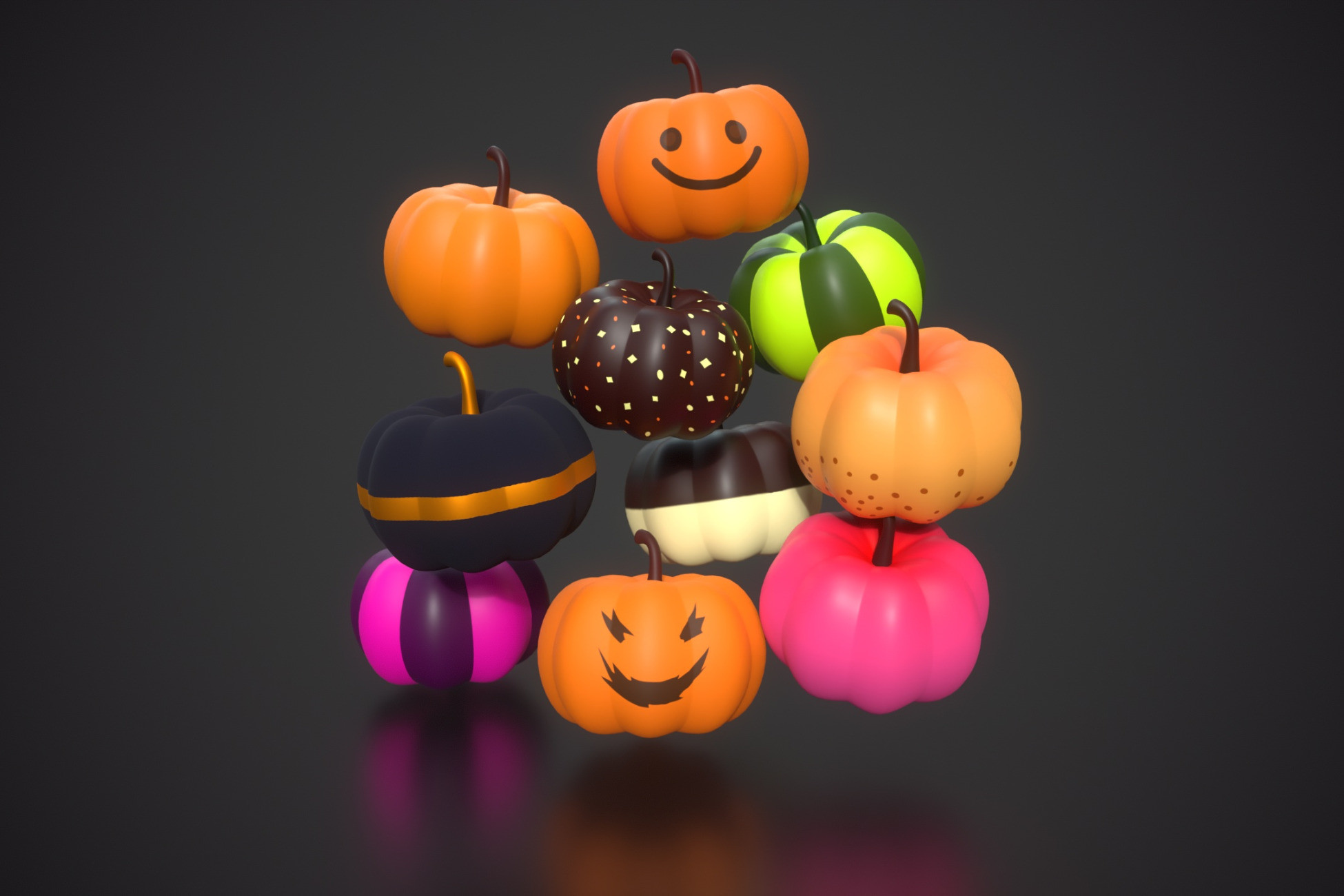 Colorfull Pumpkin's (lowpoly) | 3D Props | Unity Asset Store