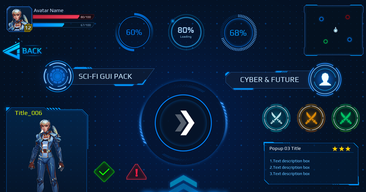 SCI-FI UI Components | 2D GUI | Unity Asset Store