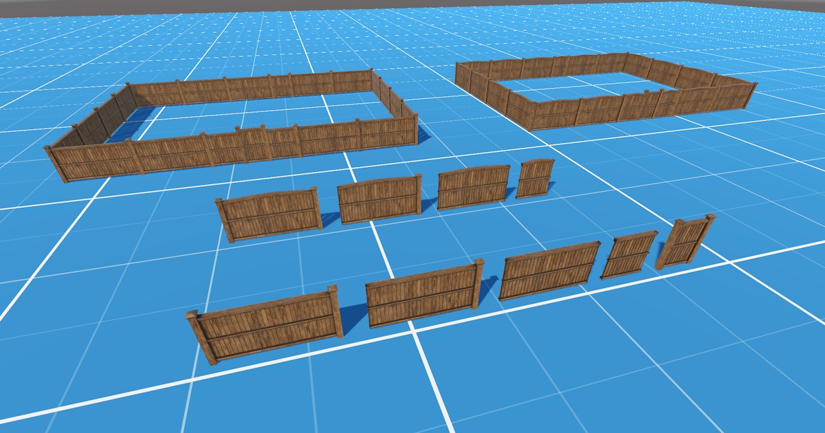 Wooden Fence & Gate Mini Set PBR | 3D Environments | Unity Asset Store