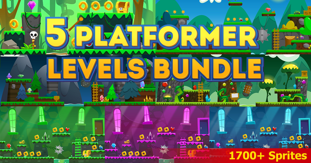 5 in 1 Level Bundle | 2D Environments | Unity Asset Store