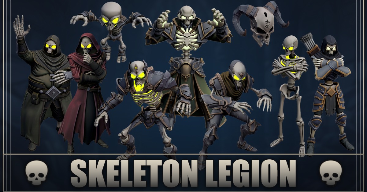 Stylized Dark Fantasy Skeleton Enemy Pack | Characters | Unity Asset Store