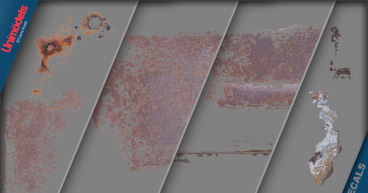 Decals rusty metallic stain Vol. 8 | 2D Textures & Materials | Unity ...