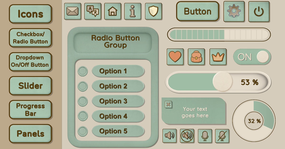 Pastel Cozy UI Kit | 2D 아이콘 | Unity Asset Store