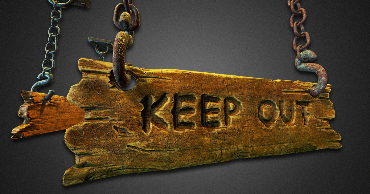 "Keep Out" Hanging Signs | 3D Props | Unity Asset Store