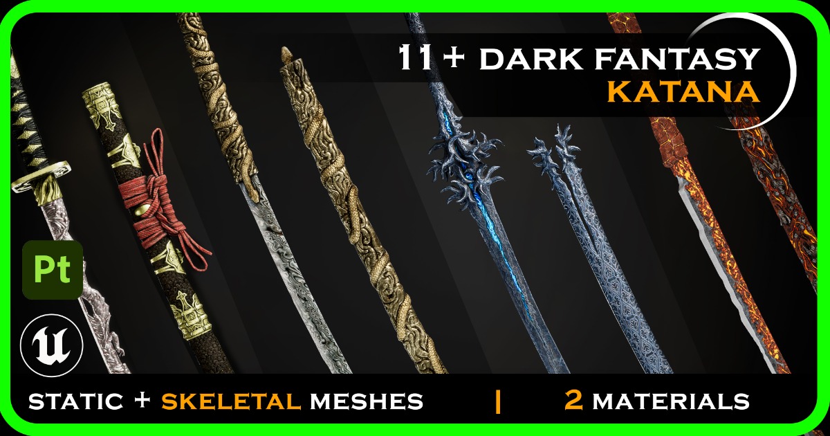 Dark Fantasy Katana | 3D Weapons | Unity Asset Store
