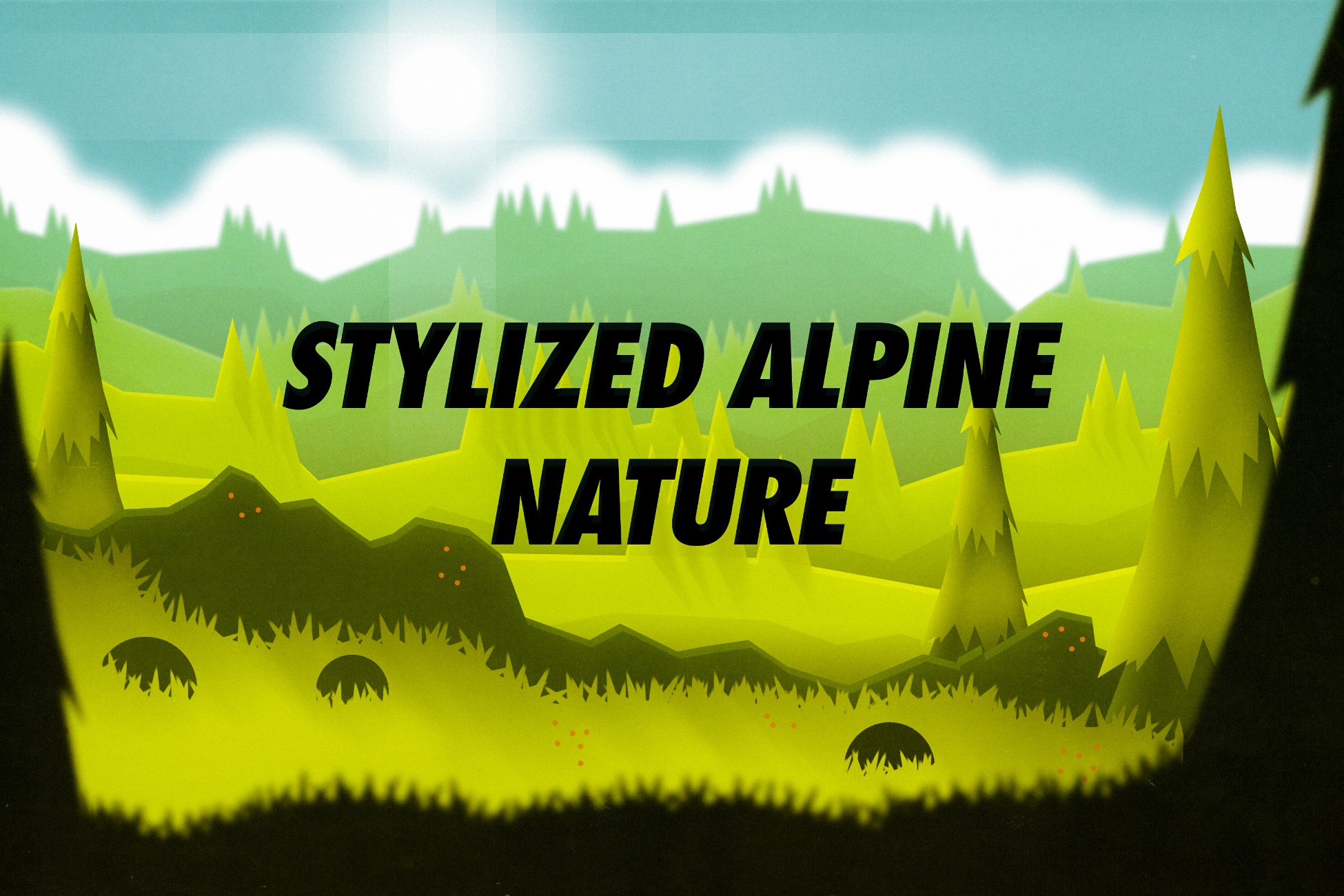 FREE - Stylized 2D Forest Mountains Nature Pack | 2D Environments ...