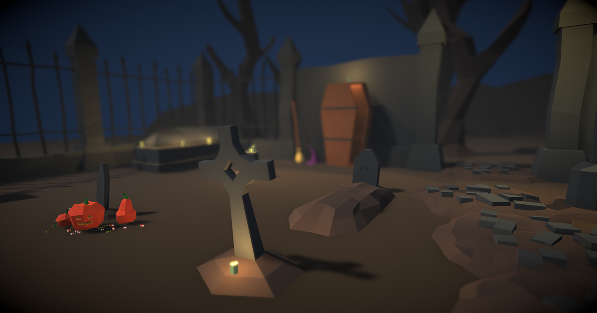 Lowpoly Halloween Graveyard Pack | 3D Environments | Unity Asset Store