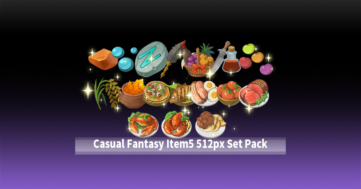 Casual Fantasy Item 5 512px Set Pack | 2D Icons | Unity Asset Store
