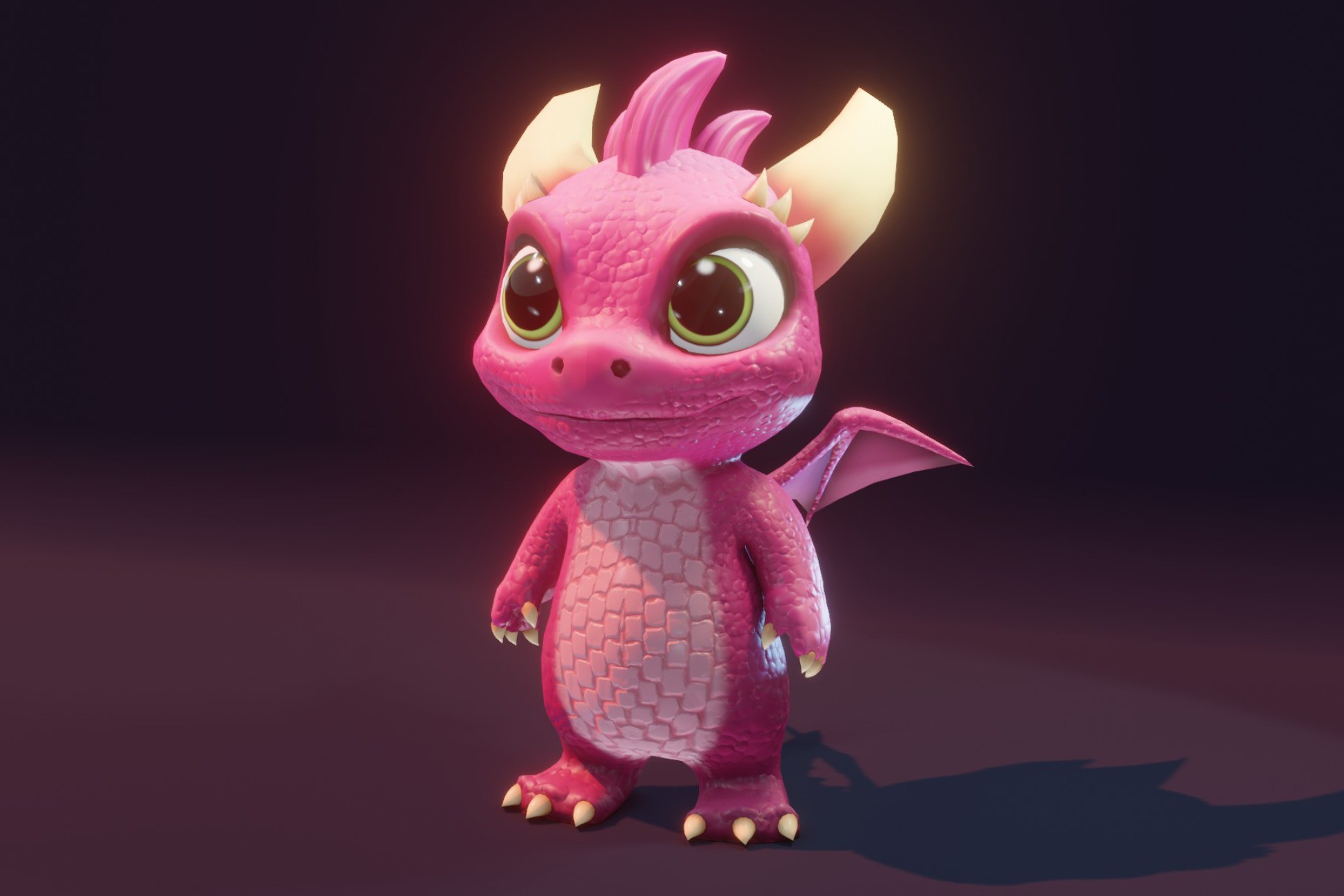 Cartoon Baby Dragon 3d Model (Pink) | 3D Creatures | Unity Asset Store