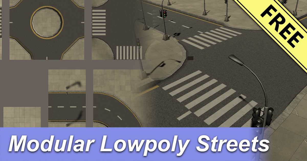 Modular Lowpoly Streets (Free) | 3D Urban | Unity Asset Store