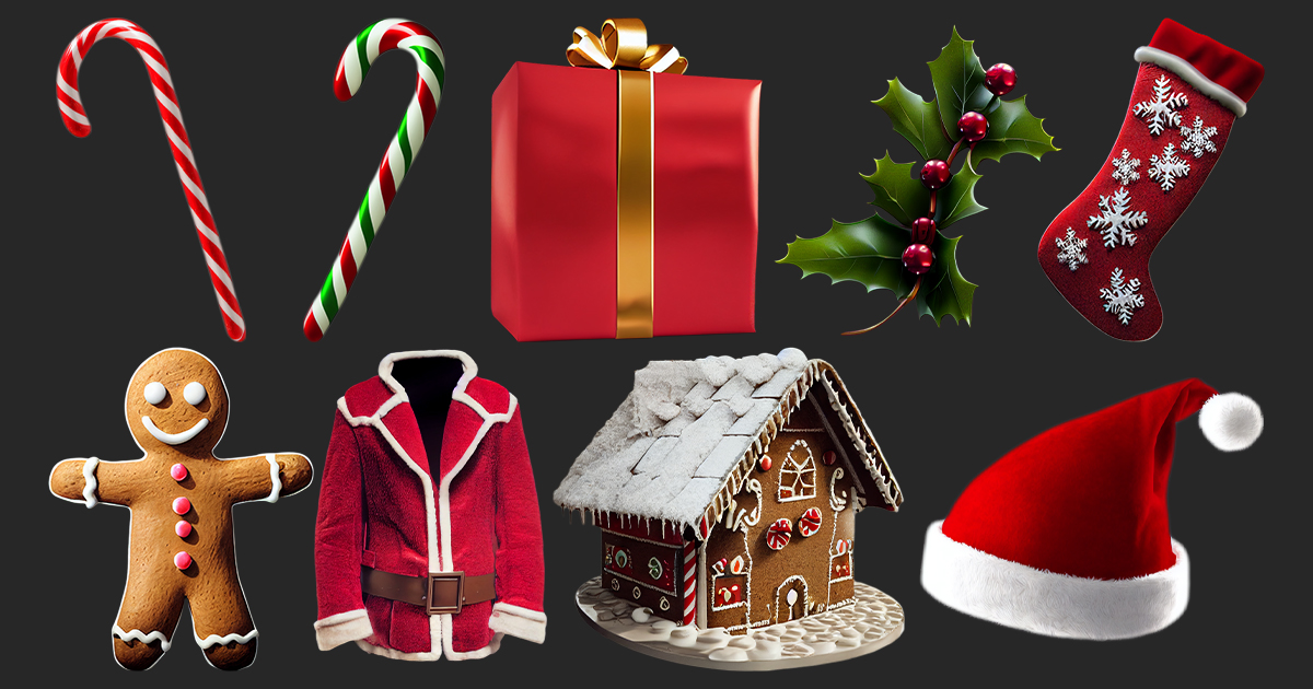 64 Christmas Items | 2D Icons | Unity Asset Store