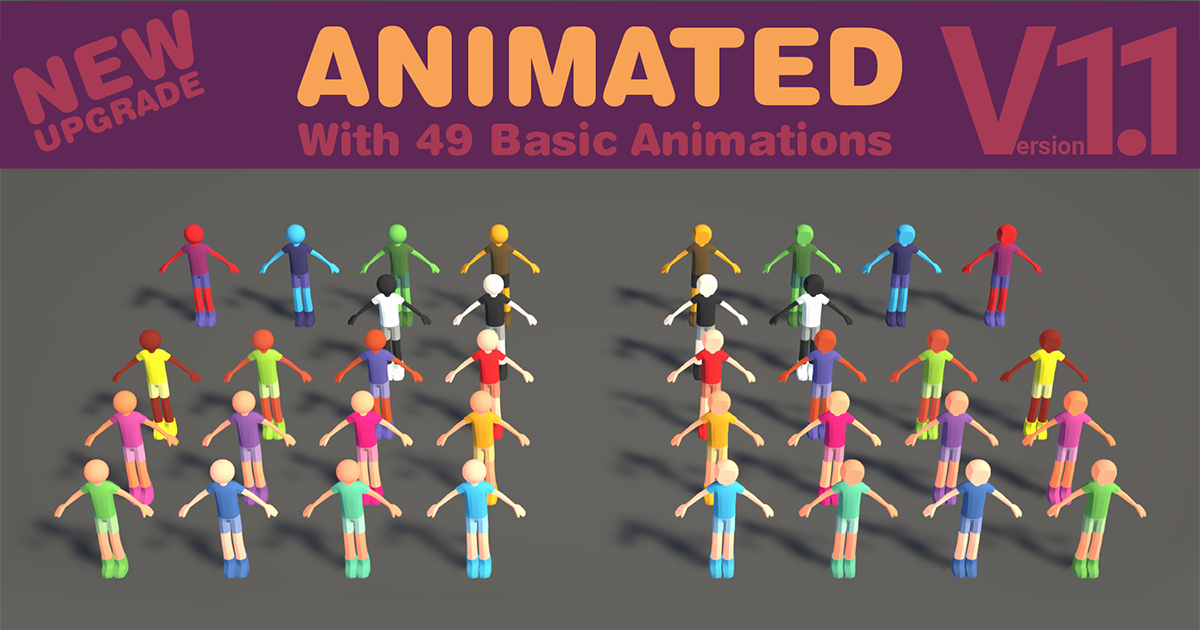Stick Style 01 Animated Version | 3D Humanoids | Unity Asset Store