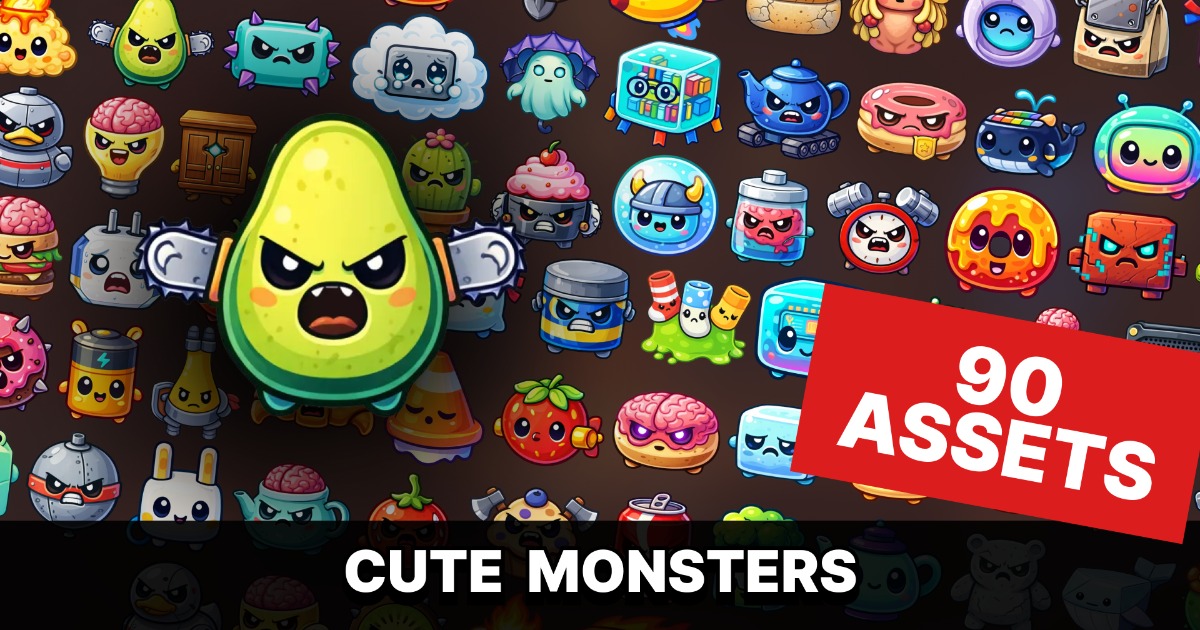 Cute Object Monsters Characters Pack for Casual RPG Puzzle and Idle ...