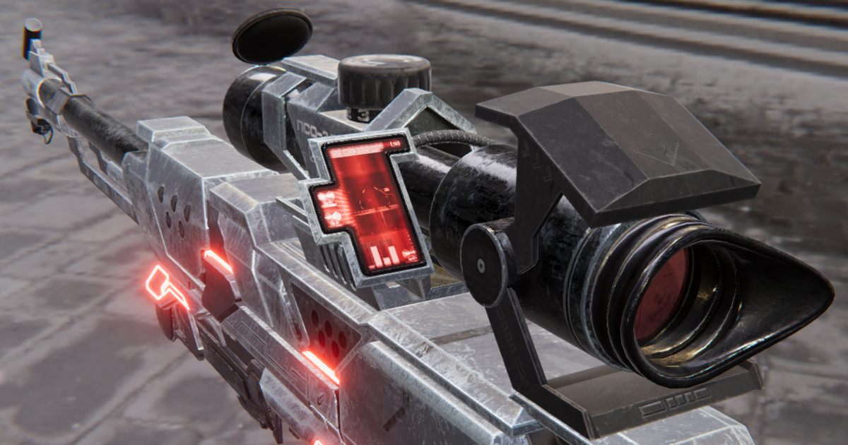 Lowpoly PBR Weapon Sci-fi Sniper Rifle. FPS | 3D Guns | Unity Asset Store