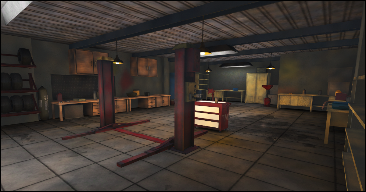 Modern Garage Models 3 Pack | 3D Industrial | Unity Asset Store