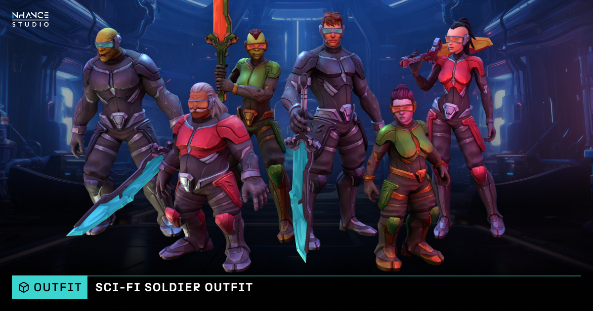 Stylized Sci-Fi Soldier Outfit | 3D Characters | Unity Asset Store