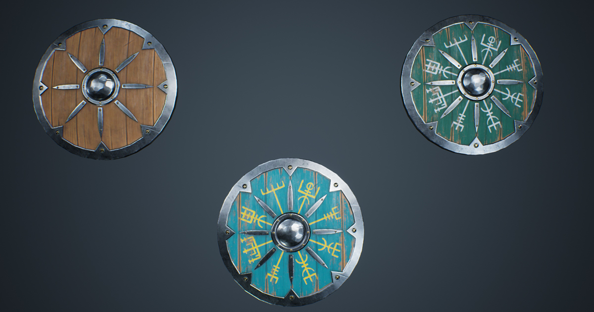 Viking Weapons - Curved Shield V | 3D Weapons | Unity Asset Store