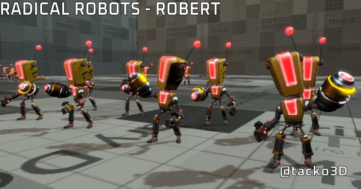 Customizable Robot Character - Robert the Radical Robot | 3D 机器人 ...