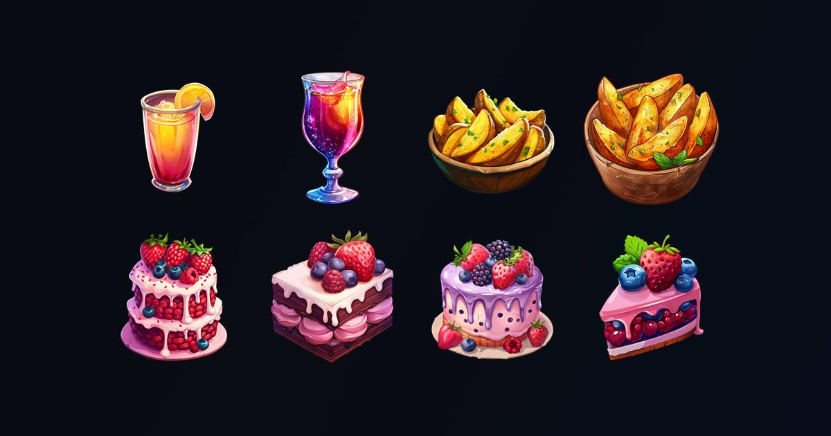 NHC - Cartoon Food | 2D Icons | Unity Asset Store