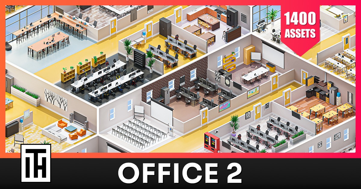 Office 2 - Low Poly 3D Models Pack | 3D Interior | Unity Asset Store