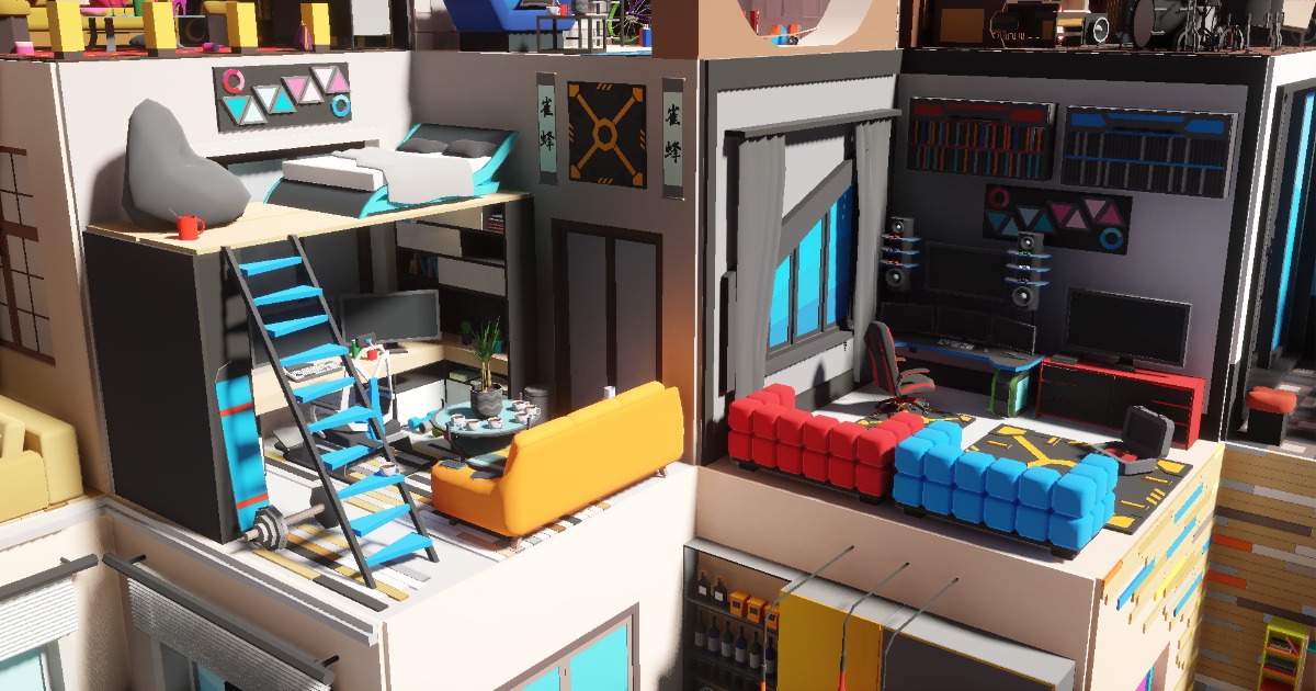 Low Poly 15 Rooms 1000+ objects Vol.1 | 3D Interior | Unity Asset Store