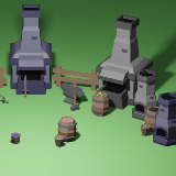 Low Poly - Medieval Interior