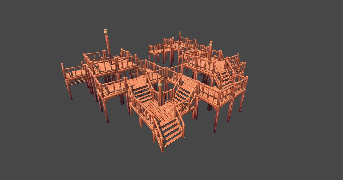 PBR Stylized Wooden Platform | 3D Environments | Unity Asset Store