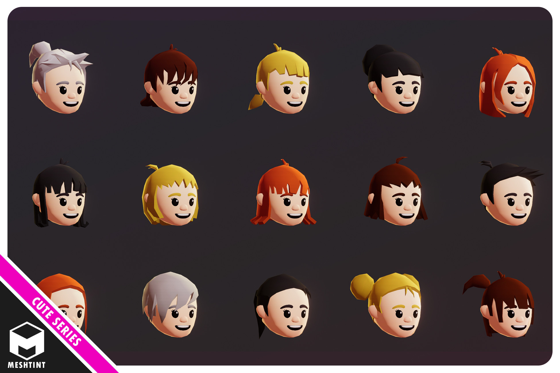 Female Hair Expansion Pack Cute Series | 3D Humanoids | Unity Asset Store