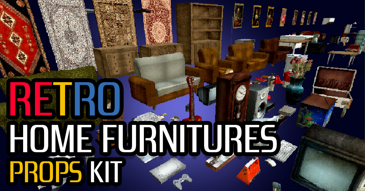 PSX Assets - House Furniture Kit | 3D 小道具 | Unity Asset Store